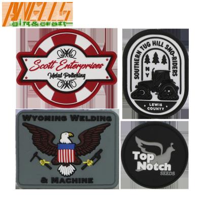 China Custom 3D PVC Patch with Velcro Hook and Loop Backing Pantone C Color for Uniforms for sale