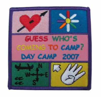 China Custom Embroidered Patches Shrink Proof 8C Color Twill Fabric Iron On Backing 100PCS MOQ for sale