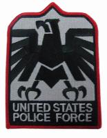 China 12C Washable Twill Background Embroidered Fabric Patches HAWK Polyester for sale