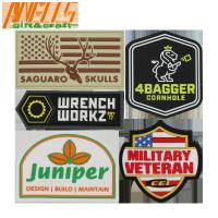 China Synthetic Enamel Colorful Embossed 3D PVC Patch Round Offset Printing for sale