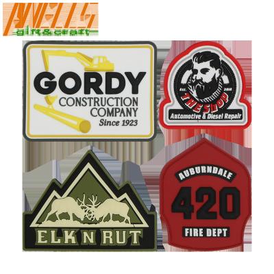 China Synthetic Enamel Colorful Embossed 3D PVC Patch Round Offset Printing for sale