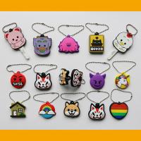 China Custom PVC Key Chain 2D 3D Waterproof with Metal Ring 4 Link Chain PMS Color for sale