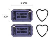 China Custom Washable Embroidery Keychain 130mm Metal Eyelet Durable Fabric Key Tag for sale