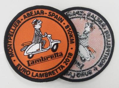 China Custom Embroidered Patch Twill Fabric Washable Iron On 85mm Velcro Backing for sale