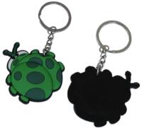 China Custom Soft PVC Keychain 2D 3D Embossed Logo Flexible Rubber Key Ring 8mm Thick for sale