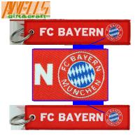 China PMS Custom Woven Keychain Eyelet Attachment Merrowed Border for sale