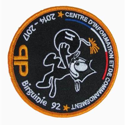 China Twill Nylon Clothing Embroidered Patch Washable Velcro Backing for sale