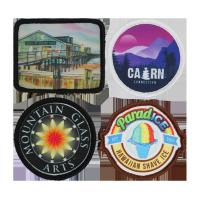 China Custom Polyester Dye Sublimation Heat Transfer Patch Full Color OEM 50pcs for sale
