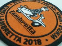 China Twill Embossed Iron On Embroidery Patch 12C 3d Badges Merrow Border for sale