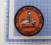 China Twill Embossed Iron On Embroidery Patch 12C 3d Badges Merrow Border for sale