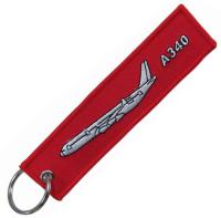 China Warplane 125×25mm Embroidered Keychains Merrow Border With Metal Ring for sale