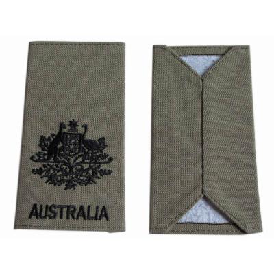 China Custom Military Epaulette Boards Embroidery Patch Twill Fabric Merrow Border 50pcs for sale