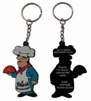 China Custom Pantone PVC Key Chain 2D 3D Embossed Cartoon Rubber Keychain 80mm for sale