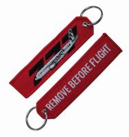 China Twill Embroidered Keychain Shrink Proof Merrowed Border Customized Logo for sale