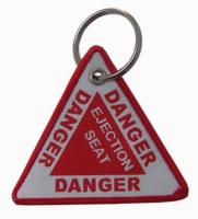 China Pantone Color Remove Before Flight Keychain Twill Ninja Merrow Border for sale