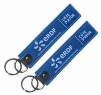 China Pantone Color Remove Before Flight Keychain Twill Ninja Merrow Border for sale