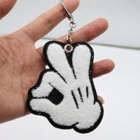 China Custom Chenille Embroidery Patches Keychains with PMS Color Custom Shape 50pcs MOQ for sale