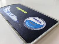 China Custom Dye Sublimation Heat Transfer Patch PMS Color Merrowed Border 100pcs MOQ for sale