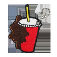 China Custom PMS Color Chenille Keychains with Embroidery Logo Key Rings 50pcs MOQ for sale