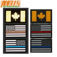 China Custom Military IR Flag Patch Reflective Hook and Loop Backing USA Army Patch 100pcs MOQ for sale