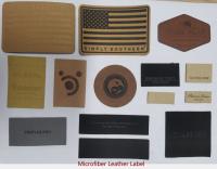 China Custom Embossed PU Fake Leather Label Patch 2mm Thick for Hat Clothing Bag for sale