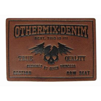 China Custom Embossed Real Leather Patch for Jeans Jacket Garment Label 100pcs MOQ for sale