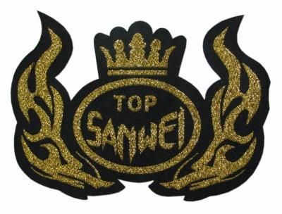 China Custom Embroidered Woven Patches 12C Merrowed Border Metallic Pantone Sew On for sale