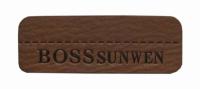China Velcro Backing PMS Jeans Leather Patch Merrow Border With Metal Logo for sale
