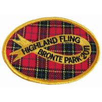 China Custom Embroidered Iron On Patches Twill Fabric Merrow Border 9 Colors 50pcs for sale