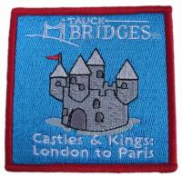 China Custom Embroidered Iron On Patches Twill Fabric Merrow Border 9 Colors 50pcs for sale