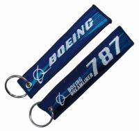 China Custom Double Sided Remove Before Flight Keychain Twill Embroidery 100pcs MOQ for sale