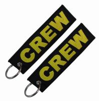 China Custom Double Sided Remove Before Flight Keychain Twill Embroidery 100pcs MOQ for sale