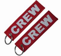 China Custom Double Sided Remove Before Flight Keychain Twill Embroidery 100pcs MOQ for sale