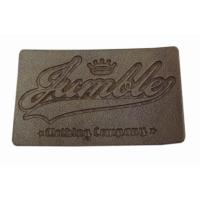 China Custom Embossed Logo Split Leather Patch Merrow Border 9C for Bags Durable Washable for sale
