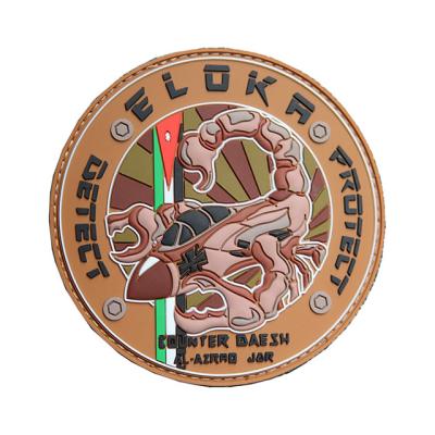 China Custom 3D PVC Rubber Morale Patch with Hook and Loop Backing 100pcs MOQ for sale