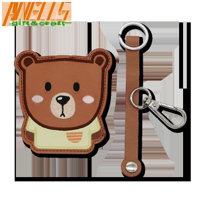 China Custom Twill Embroidery Strap Key Chain 9C Washable Dry Cleanable with Link Chain for sale