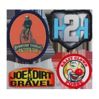 China Custom 3D Football Logo Heat Transfer Flocking Badges Washable Twill Patches 5x5cm for sale