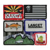 China Custom 3D Football Logo Heat Transfer Flocking Badges Washable Twill Patches 5x5cm for sale