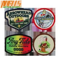 China Custom 3D Football Logo Heat Transfer Flocking Badges Washable Twill Patches 5x5cm for sale