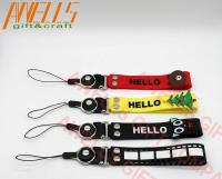 China Polyester Twill Strap Key Chain Merrow Border 9C PMS Lanyard Key Chain for sale