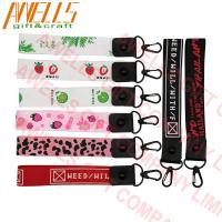 China Polyester Twill Strap Key Chain Merrow Border 9C PMS Lanyard Key Chain for sale