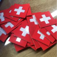 China Custom Switzerland Flag IR Infrared Patch Cordra Fabric Adhesive Hook-and-Loop 100pcs MOQ for sale