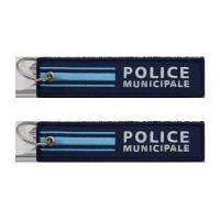 China Twill Material Custom Embroidered Keychain Glow In Dark Merrowed Border PMS for sale