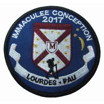 China Custom Twill Velvet Iron On Embroidery Patch 9C Color Washable for Clothing for sale