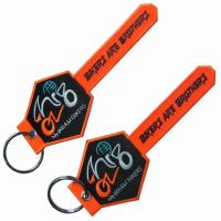China Custom Fabric Embroidered Keychain Promotional Gifts 2mm Thickness Pantone Color Washable for sale