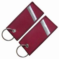 China Custom Fabric Embroidered Keychain Promotional Gifts 2mm Thickness Pantone Color Washable for sale