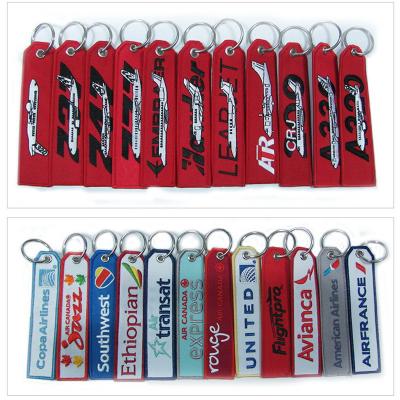 China Custom Fabric Embroidered Keychain Promotional Gifts 2mm Thickness Pantone Color Washable for sale