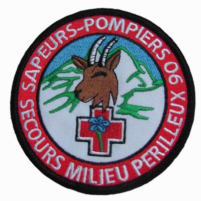 China Custom Deer Embroidery Patch 12C Twill Iron On PMS Color Shrink Proof 100 Polyester for sale