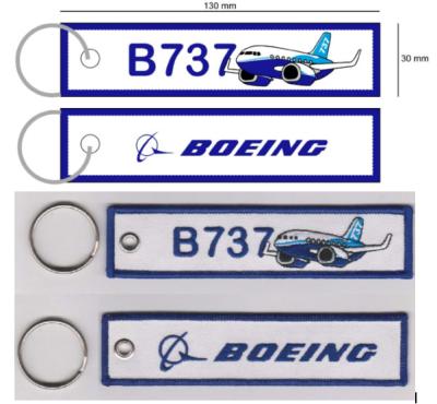 China Custom Pantone Color Embroidered Keychain Washable Fabric with Big Ring 2mm-5mm Thickness for sale