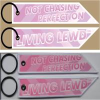 China Custom Sublimation Keychain 13x3cm Washable Dye Sublimation Patch with Metal Ring for sale